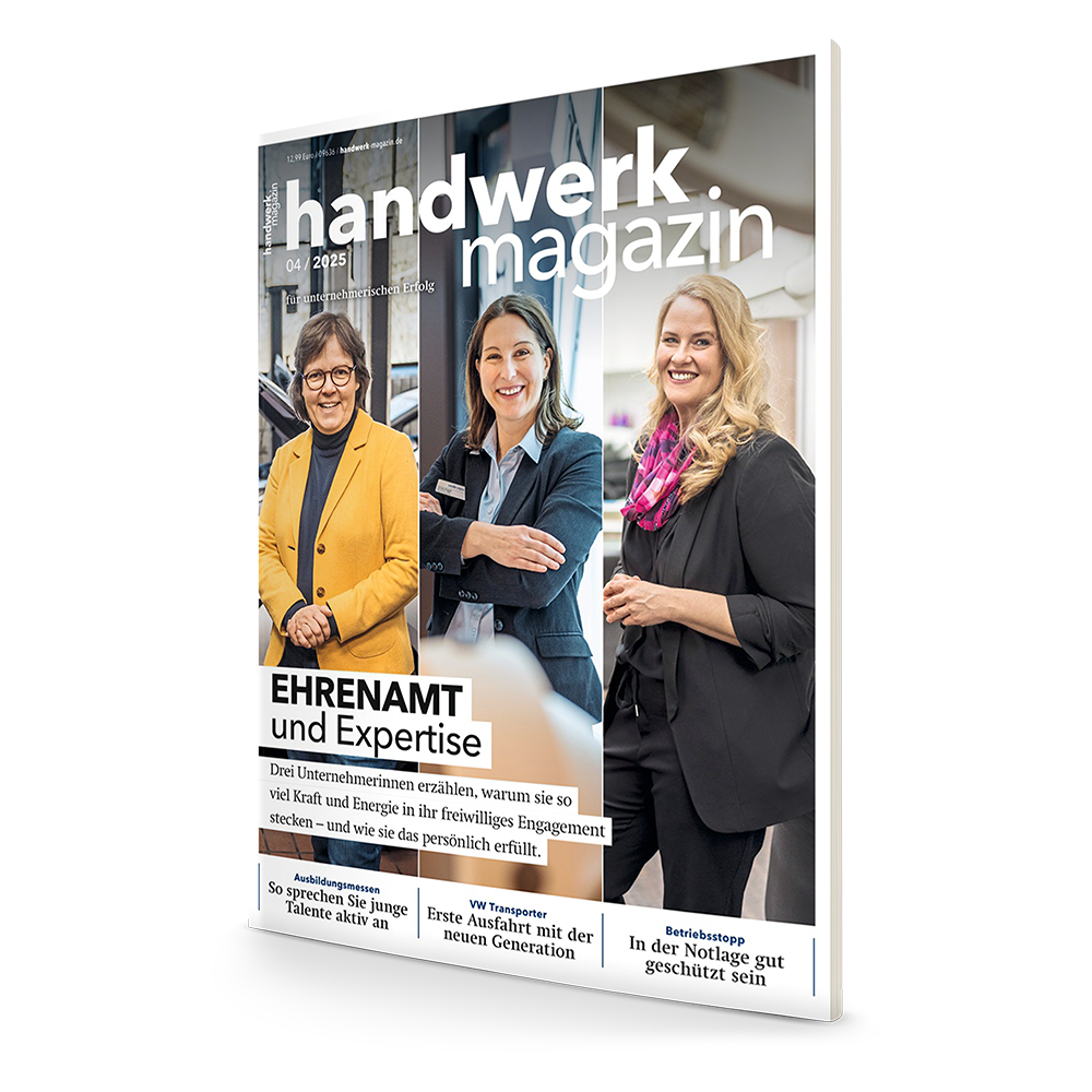 handwerk magazin April-Ausgabe 2025: Ehrenamt und Expertise – wir ...